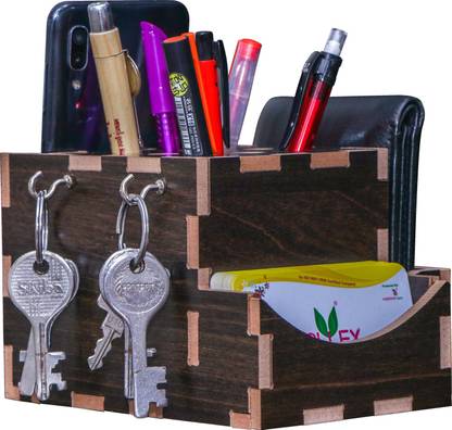 Flipkart.com | LAVNIK 5 Compartments mdf wooden Pen Stand - Pen Stand