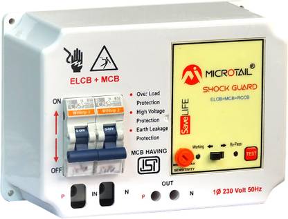 MICROTAIL Single Phase 32A 2 Pole RCCB + ISI Marked MCB with High ...
