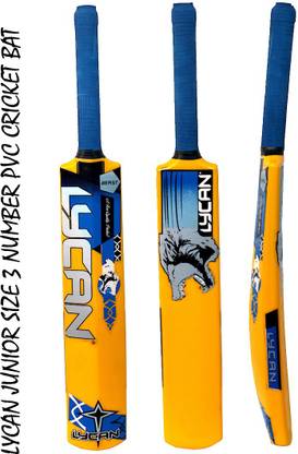 LYCAN Junior yellow Cricket Bat Size 3 For Age Group 8 Years PVC ...
