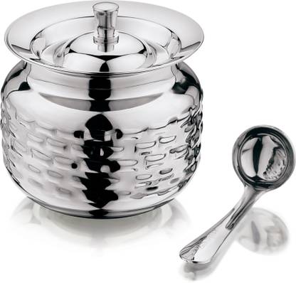 MUKTI STEEL Swadisht Checkers Ghee Pot/ Oil Pot/ Ghee Dani With Lid ...