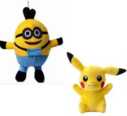 KPN Combo pack of Minion and Pikachu - 30 cm - Combo pack of Minion and ...