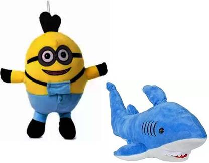 KPN Combo pack of Minion and Blue shark - 30 cm - Combo pack of Minion ...