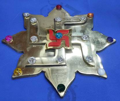 VASTU-SAMADHAN VSP BRASS LOTUS SWASTIK FLOWER PLATE Brass Yantra Price ...