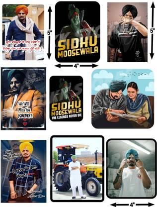 SIDHU MOOSEWALA STICKER POSTERS PACK OF 9 THE LEGENDS NEVER DIE SIDHU ...
