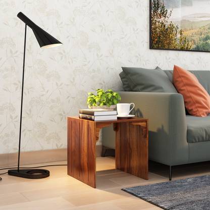 Flipkart Perfect Homes U Wooden Side Table (Teak Finish) Solid Wood ...