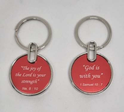 BLESSINGS Set Of 2 Red D Bible Verses Key Chain Price in India - Buy ...