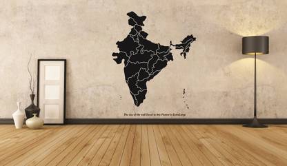 PEACOCKRIDE India Map Wall Decal Extra Large Self Adhesive Sticker ...