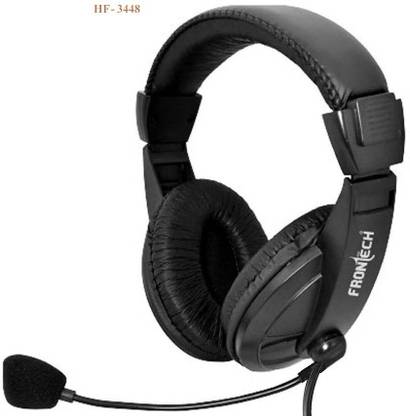 Frontech HF-3448 Multimedia Head Phone with Dual Jack & Microphone ...
