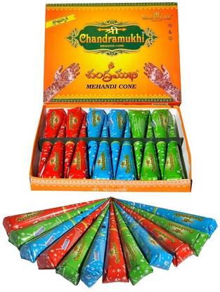 Shree Chandramukhi Mehandi cone 25GM Natural Mehendi (Pack of 12 pieces ...