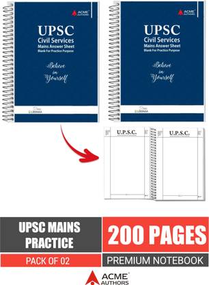 UPSC Mains Answer Writing Premium Notebooks ( 200 × 02 = 400 Pages) By ...