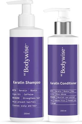 Bodywise Keratin Anti Hair Fall Shampoo 250ml | Argan Oil & Biotin Hair ...