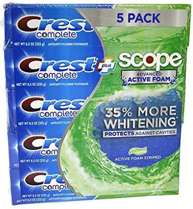 Crest Complete Whitening + Scope Mint Outlast Toothpaste Toothpaste ...