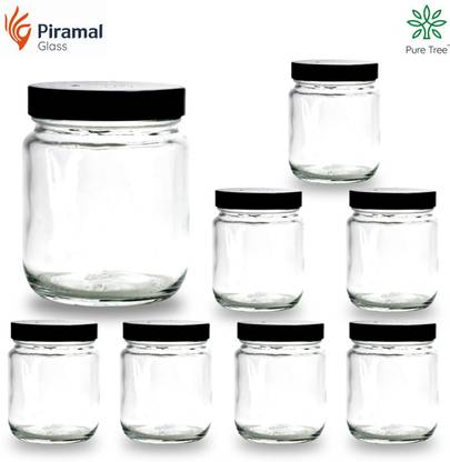 Pure Tree , Piramal Glass Jar Storage Containers for kitchen with Black ...