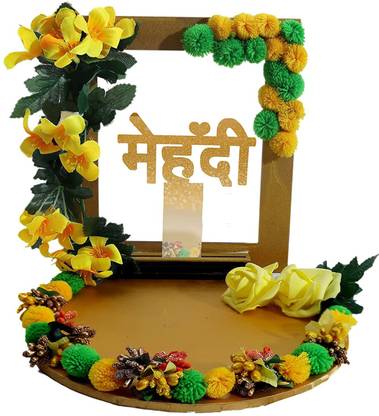 THE BRIDE MADE haldi mehndi platter Wood Decorative Platter Price in ...