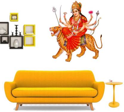 SRD 35”x24” Maa Durga Sticker for Living Room, wall Sticker for Kids ...