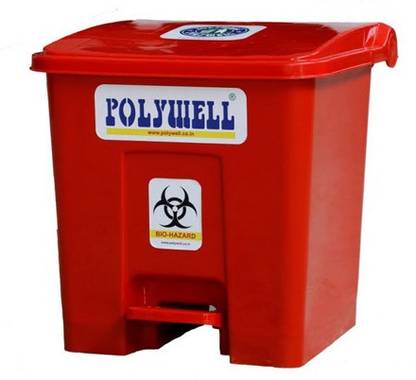POLYWELL 10L Plastic House Hold Grade Pedal Dustbin- PW10P Plastic ...