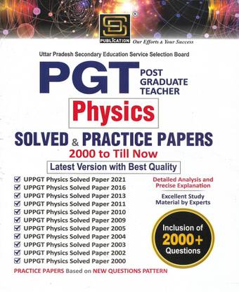 PGT Physics 2022 Solved & Practice Papers 2021 To 2000 In English: Buy ...