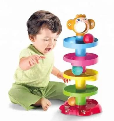 Just97 Monkey ball drop toy for babies and toddlers 5 layer tower run ...