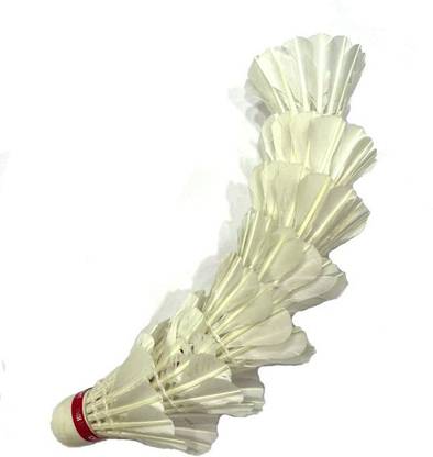 SHINE SPORTS pack of 10 badminton shuttle Feather Shuttle - White - Buy ...