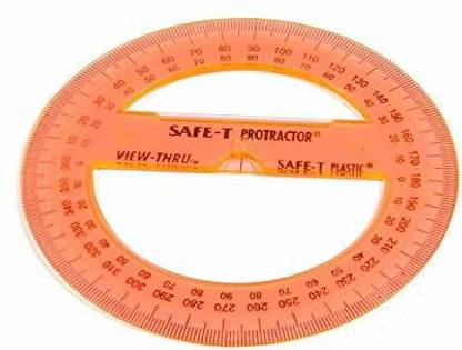 hand2mind Safe-T Protractor for Kids, 360 Protractor, Orange Plastic ...