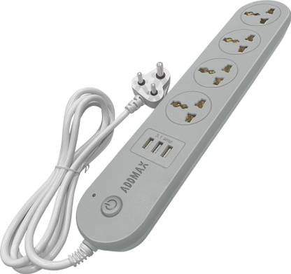 Addmax Extension Board-10A [4 Socket,3 USB Port] Multi Plug Power Strip ...