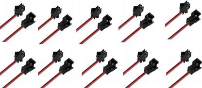 22 TECH 22 AWG JST SM 2 Pin Plug Male and Female Connector Interconnect Electronic Hobby Kit ...