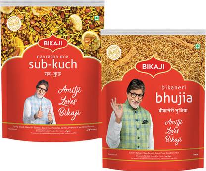 Bikaji Aslee Bikaneri Bikaneri Bhujia & Sab Kuch Navratan Mixture ...
