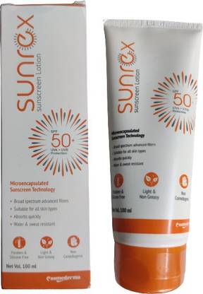 SUNREX Microencapsulated sunscreen lotion (pack of 1 ) - SPF 50 PA+ ...