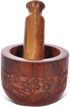 DigiRake Wooden Ammikallu For Kitchen | Mortar and Pestle Set | Rolu ...