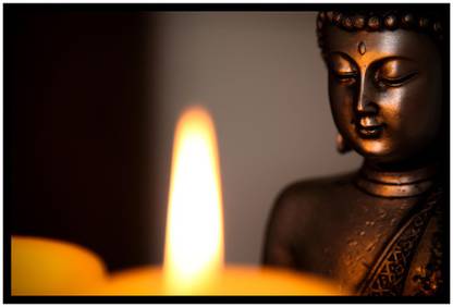 Lord Buddha Religious Multicolor Wall Decor Poster (PVC Vinyl 18x12) 3D ...