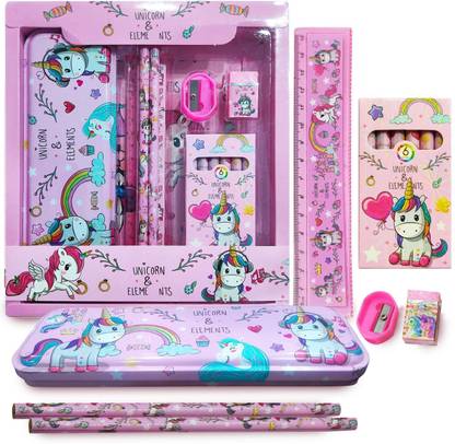 Flipkart.com | Wrapadore Unicorn Stationary Kit for Girls Pencil Pen ...