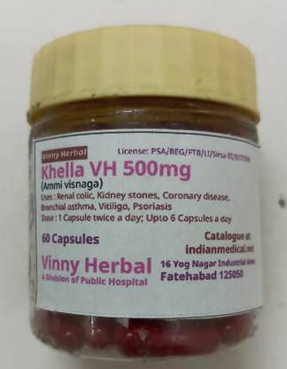 Vinny Herbal Khella VH 500mg Capsules Price in India - Buy Vinny Herbal ...