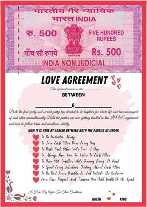 Love Contract Agreement Paper Paper Print - VIKAS PARMAR posters ...