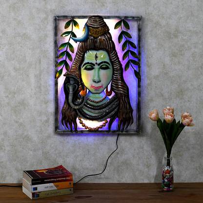 ARUNA DESIGNS Lord Shiva Frame Wall Decor & LED Lighting Price in India ...