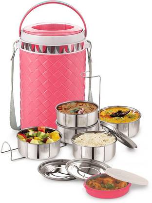 Flipkart.com | LINASHA Stainless Steel Happy Meal Four Compartment ...