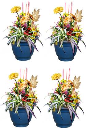 JOREN Heavy Plastic Flower/Gamla/Planter/Pot Plastic (Pack of 4) Plant ...