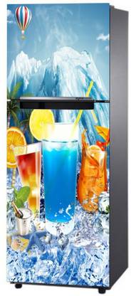 Sticker Hub 60 cm Cool Refreshing Juices Self Adhesive Double Fridge ...