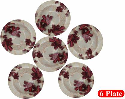ICC Pack of 6 Melamin Melamine 7 Inch Soup Plate | Flower Design | Pack ...