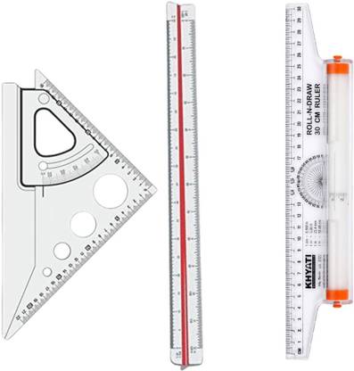 Flipkart.com | Khyati Stationery Redesigned ruler set- Plastic Roll N ...