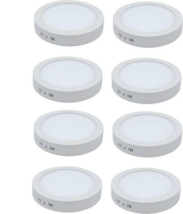 VEDRID LED 9W CBL Round Surface Down Light White Pack of 8 Recessed ...