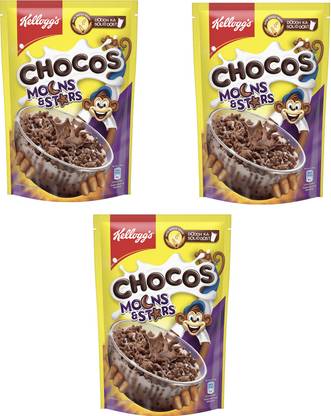 Kellogg's Chocos Moons and Stars, Whole Grain Breakfast Cereals Pouch ...