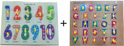SAFESEED Best Educational Wooden 1-10 Counting With ABCD Alphabet ...