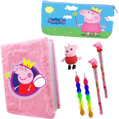 Flipkart.com | Neel Peppa Pig School Stationery Gift Set Combo7Ps-Pouch ...