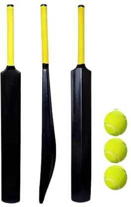 UTE SPORTS Hard Plastic Cricket Bat for Tennis Ball, With 3 Tennis Ball ...
