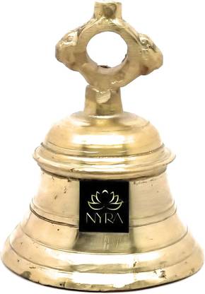 Nyra Pure Brass/Peetal Puja Mandir Ghanta Solid Heavy Metal Temple ...