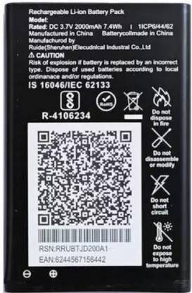 Ekon Mobile Battery For Jio Lyf Keypad Phone 2 F120B F90 F90B F220 LF ...