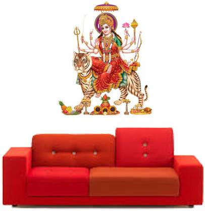 SRD 35” x 24” Maa Durga wall Sticker for Living Room Medium Self ...