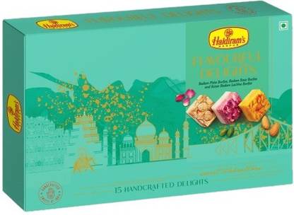 Haldiram's Nagpur Flavourful Delights Assorted Badam Burfee (500gm) Box ...