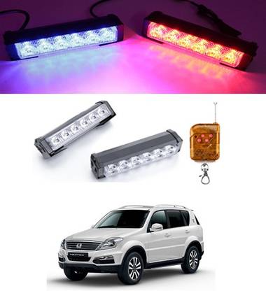 AYW Dual 6LED/12V Police Light Blue/Red with Remote For Rexton Fog Lamp ...