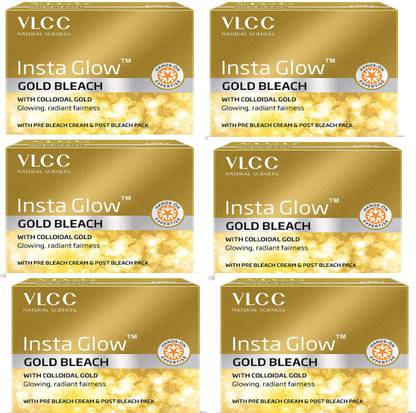 VLCC Insta Glow Gold Bleach 60g [ Pack Of 6 ] 360g - Price in India ...